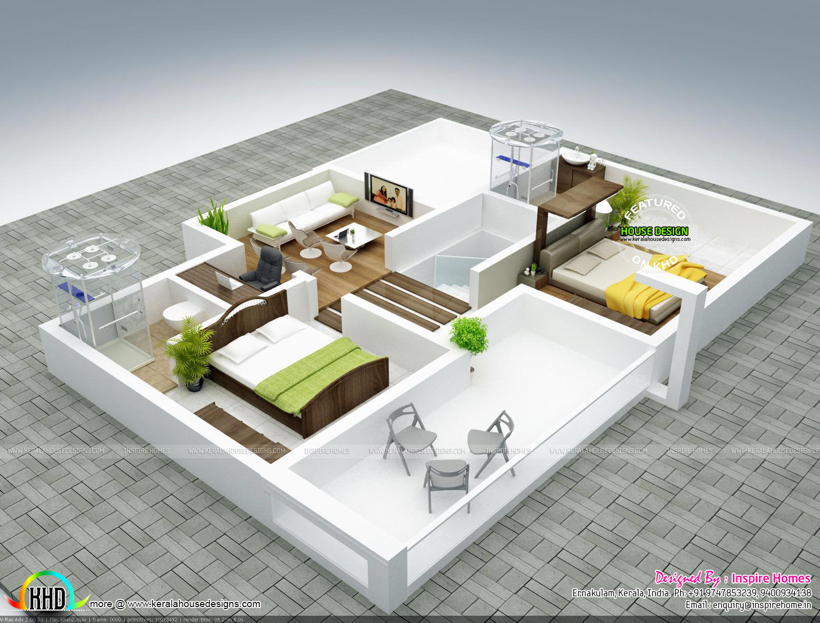 Contemporary home with isometric interiors - Kerala Home Design and ...