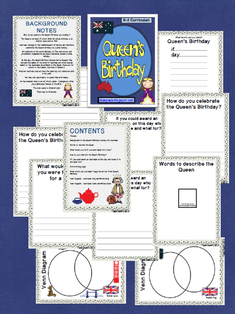 Paula's Place Teaching Resources: Queen's Birthday tasks
