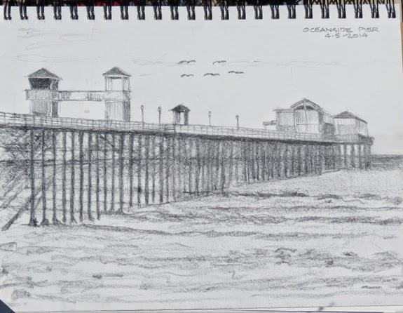 Urban Sketchers San Diego: Oceanside Pier, Oceanside, California