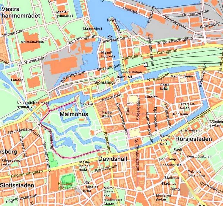 Map of Malmo