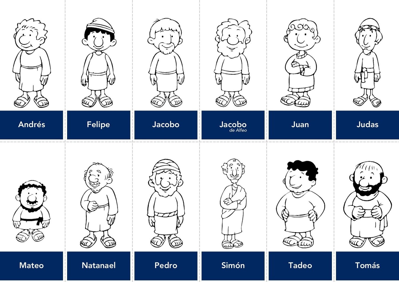 Laminas de La Biblia Para Colorear ,Imprimir y Recortar.: Los doce ...