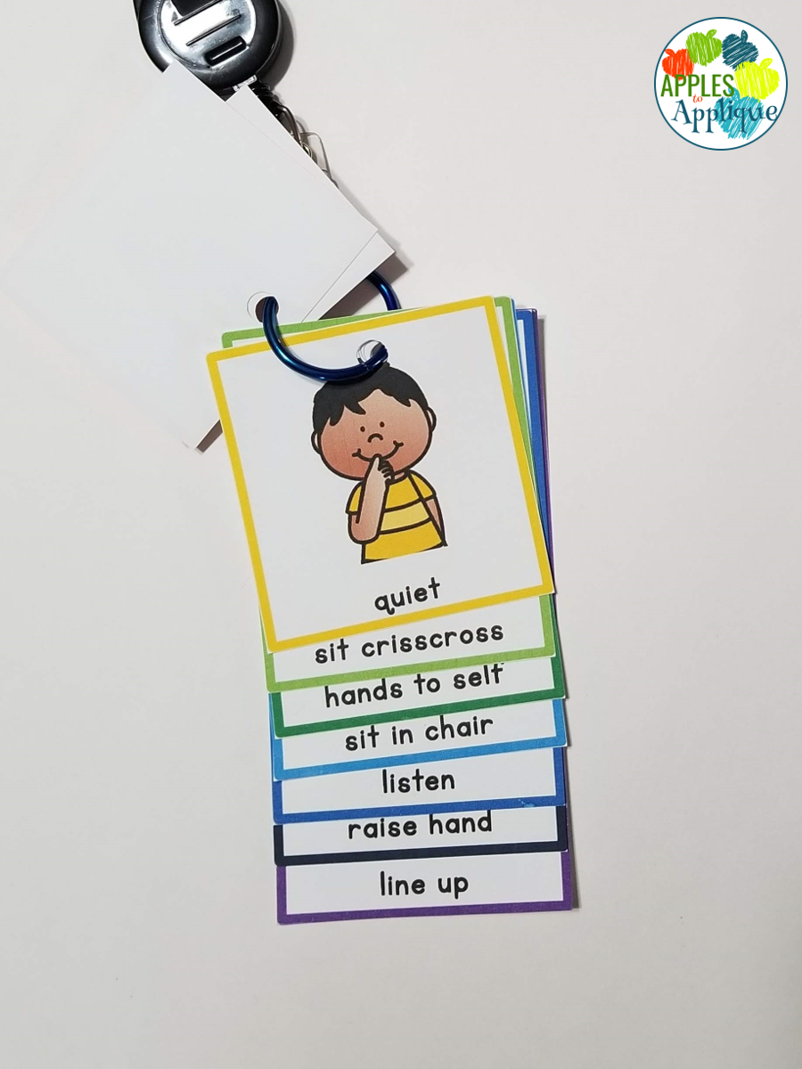 Apples to Applique: Visuals Lanyard for Behavior Expectations