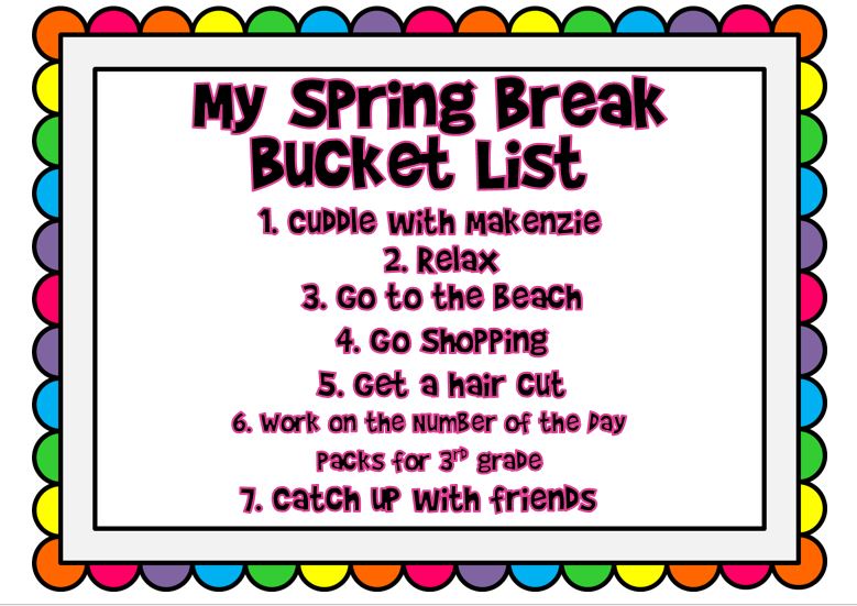 *Sister Teachers*: Spring Break Bucket List and a Sale!