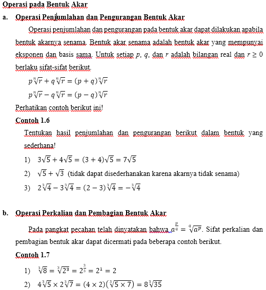 Bentuk Akar - School Mathematics