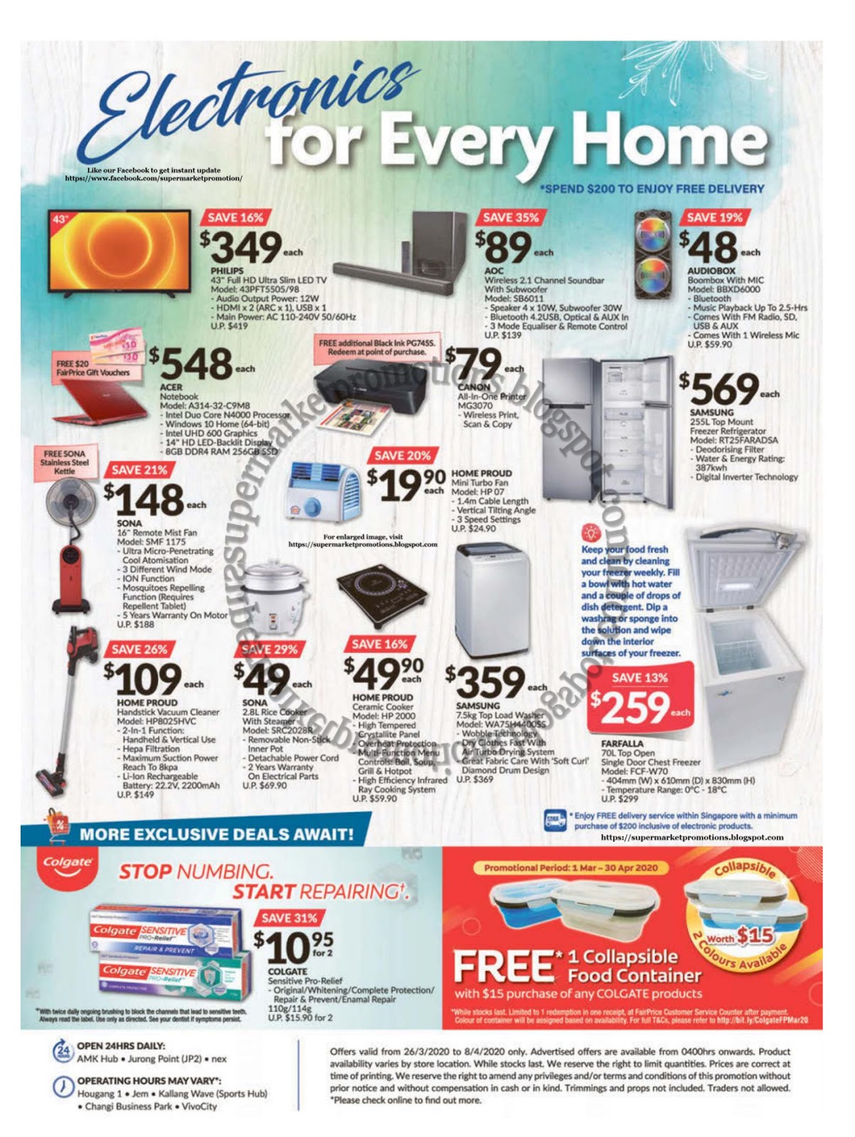 NTUC FairPrice Xtra Electronics Promotion 26 March - 08 April 2020 ...