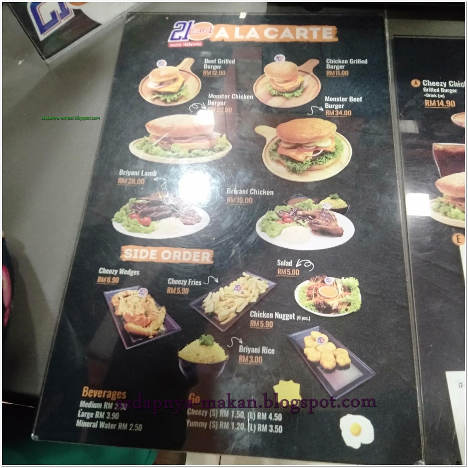 MaKaN JiKa SeDaP: Makan burger di Restoran 21 Grilled, Taman Cempaka, Ipoh