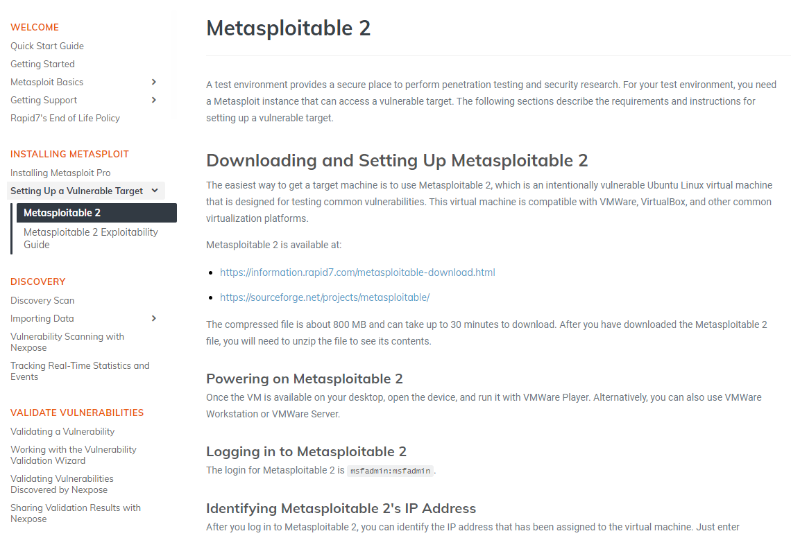 0xtestOS - Metasploitable 2 다운로드