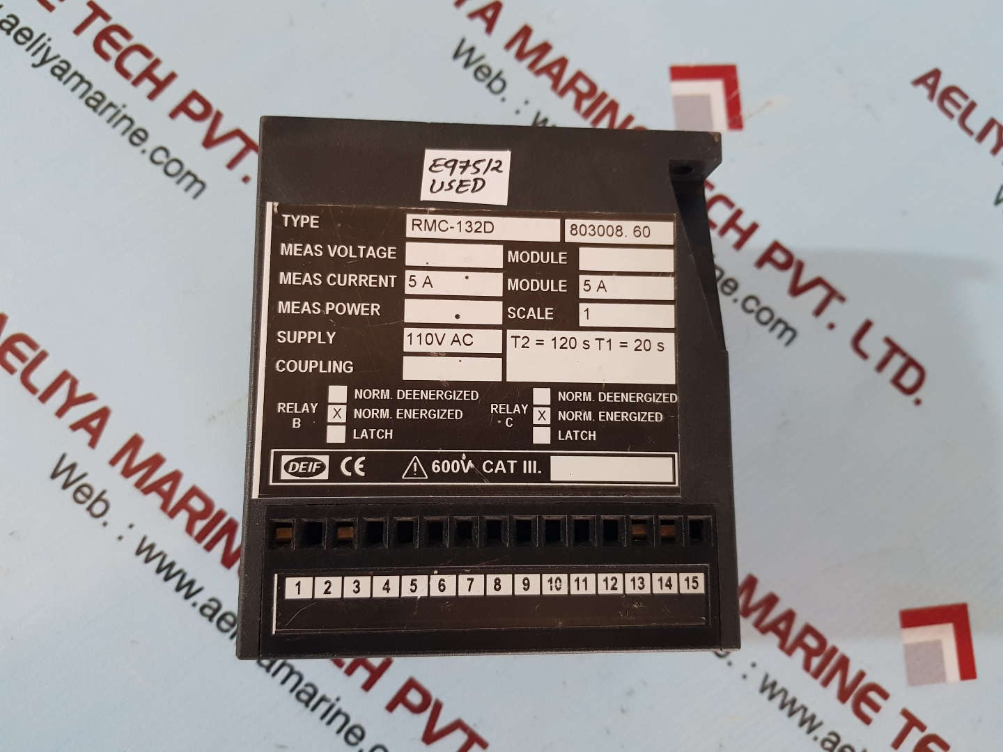 DEIF RMC-132D CURRENT AND SHORT CIRCUIT RELAY 110VAC - Aeliya Marine