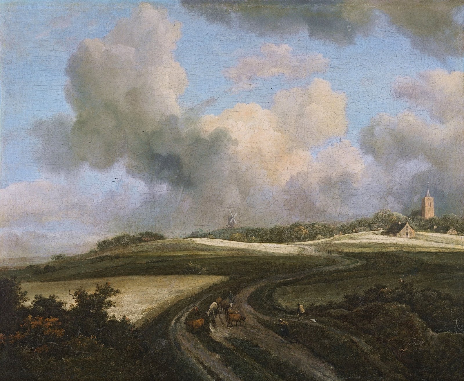 Enjoy some Damn Fine Art : Jacob van Ruisdael. Road through Fields of ...