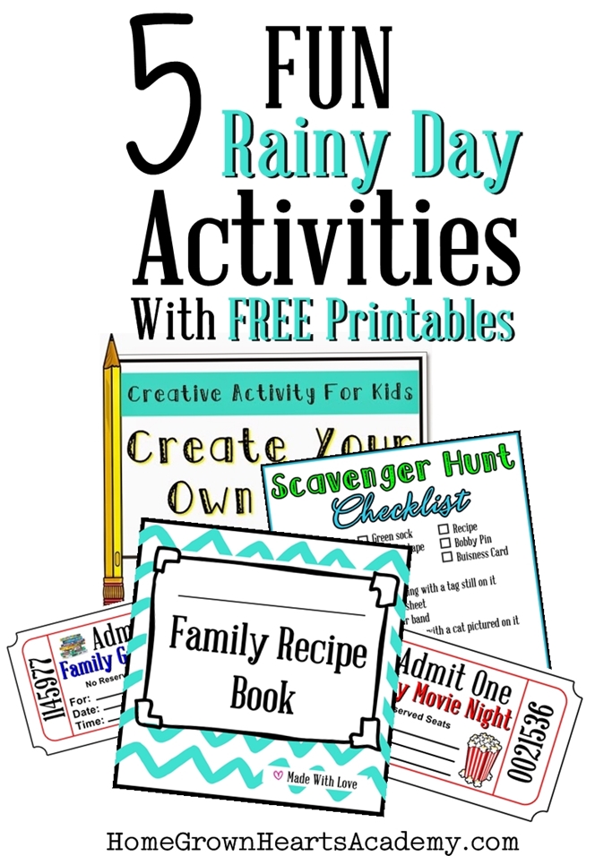 Home Grown Hearts Academy Homeschool Blog: 5 Rainy Day Activities with ...