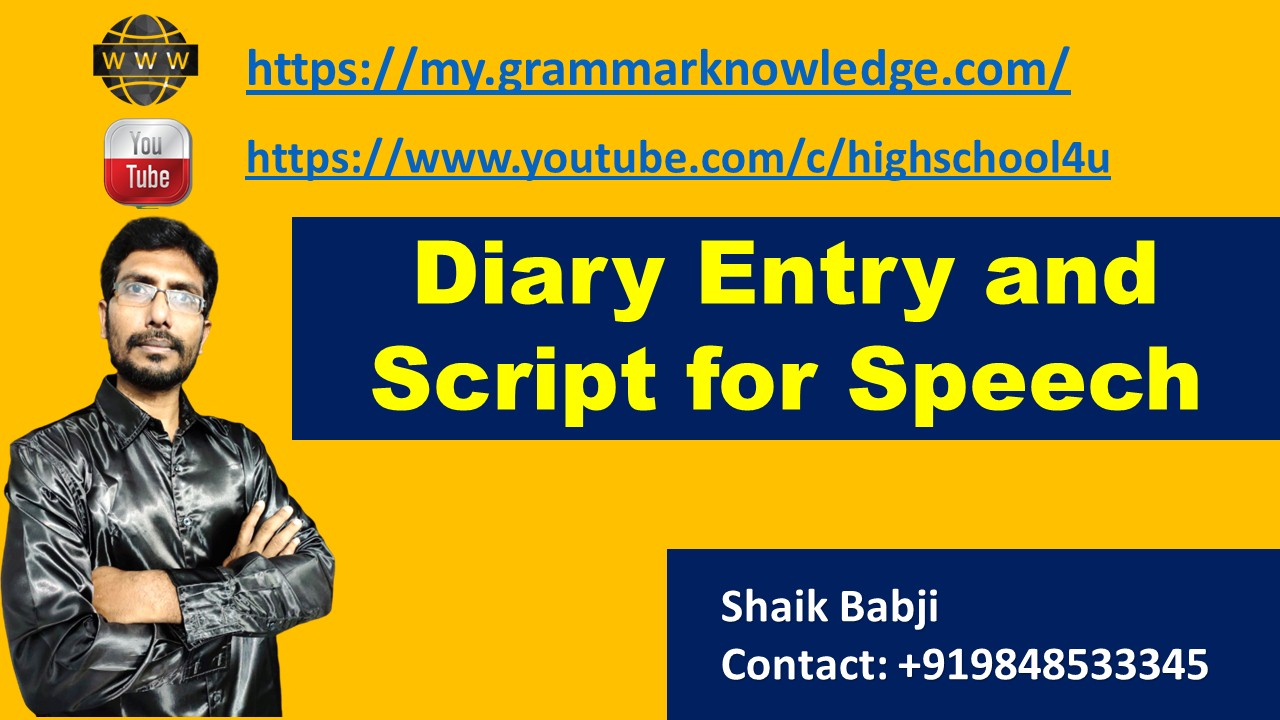 Creative Expressions - 3 | Diary Entry and Script for Speech - Learn ...