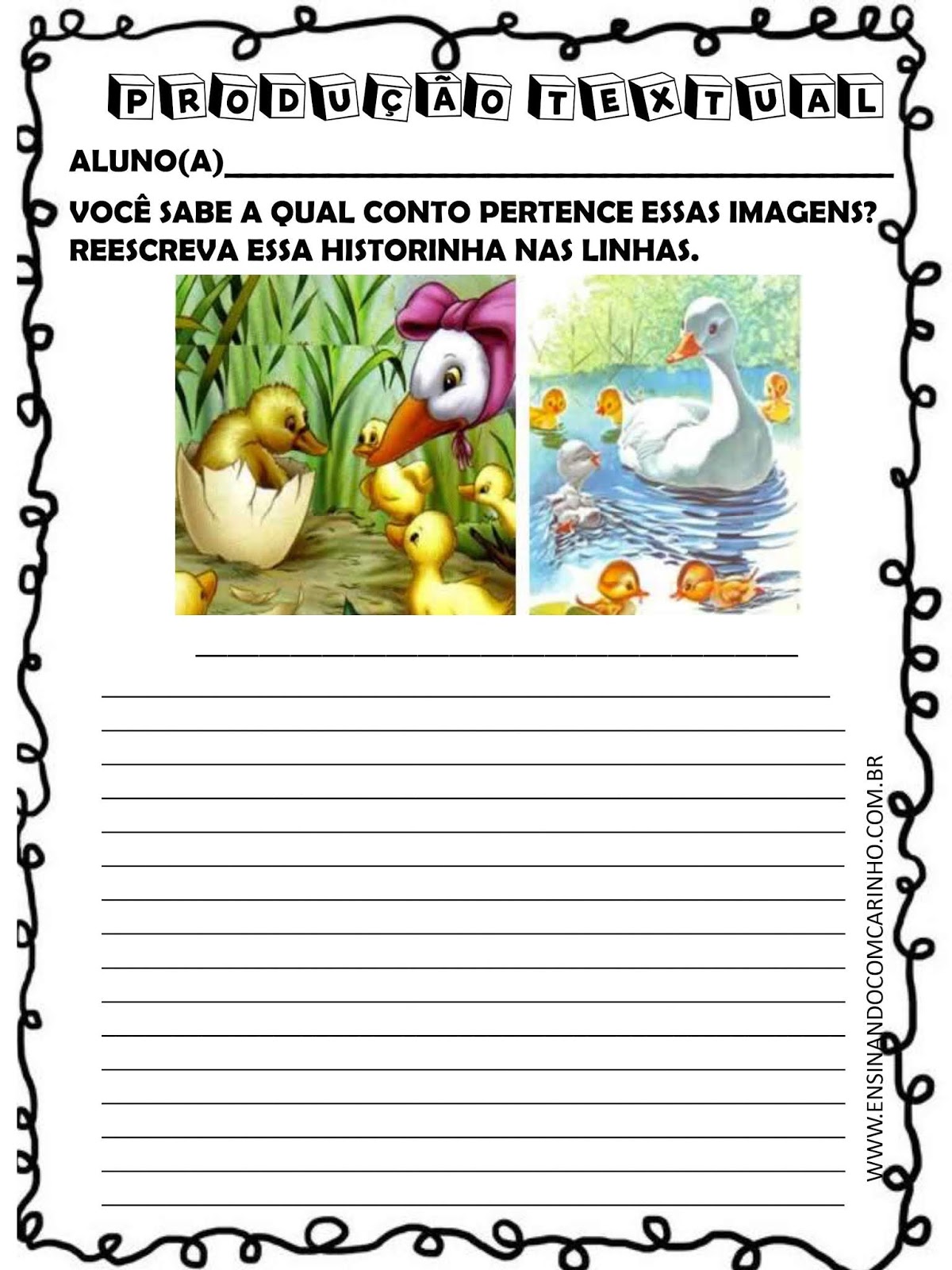 A Arte de Educar: Atividades ilustradas produção de texto