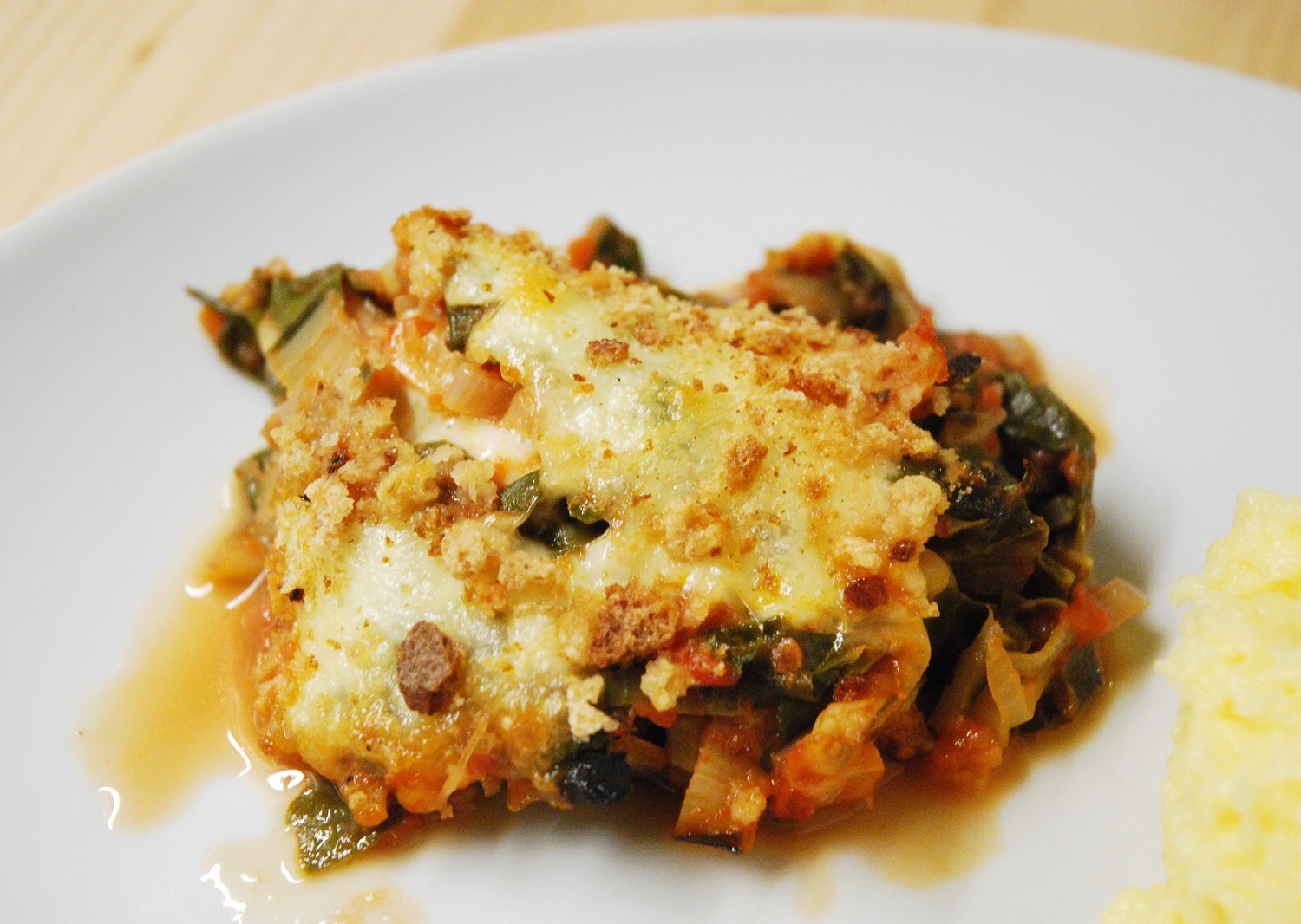 Gratin de blettes aux tomates et à la mozzarella