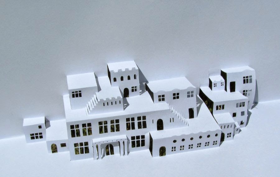 Clare Willcocks: 3D paper cut buildings