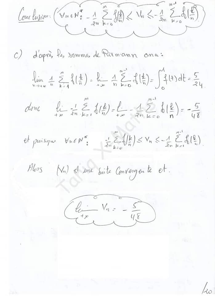 Correction Examen national 2020-sciences math-Mathématiques