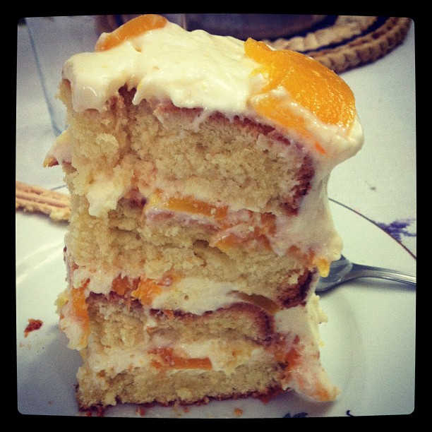 Layer cake de melocotón - Magdalenas de Chocolate