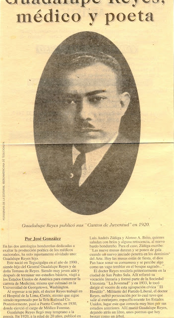 jose gonzalez: GUADALUPE REYES, EL MEDICO QUE FUE O QUISO SER POETA