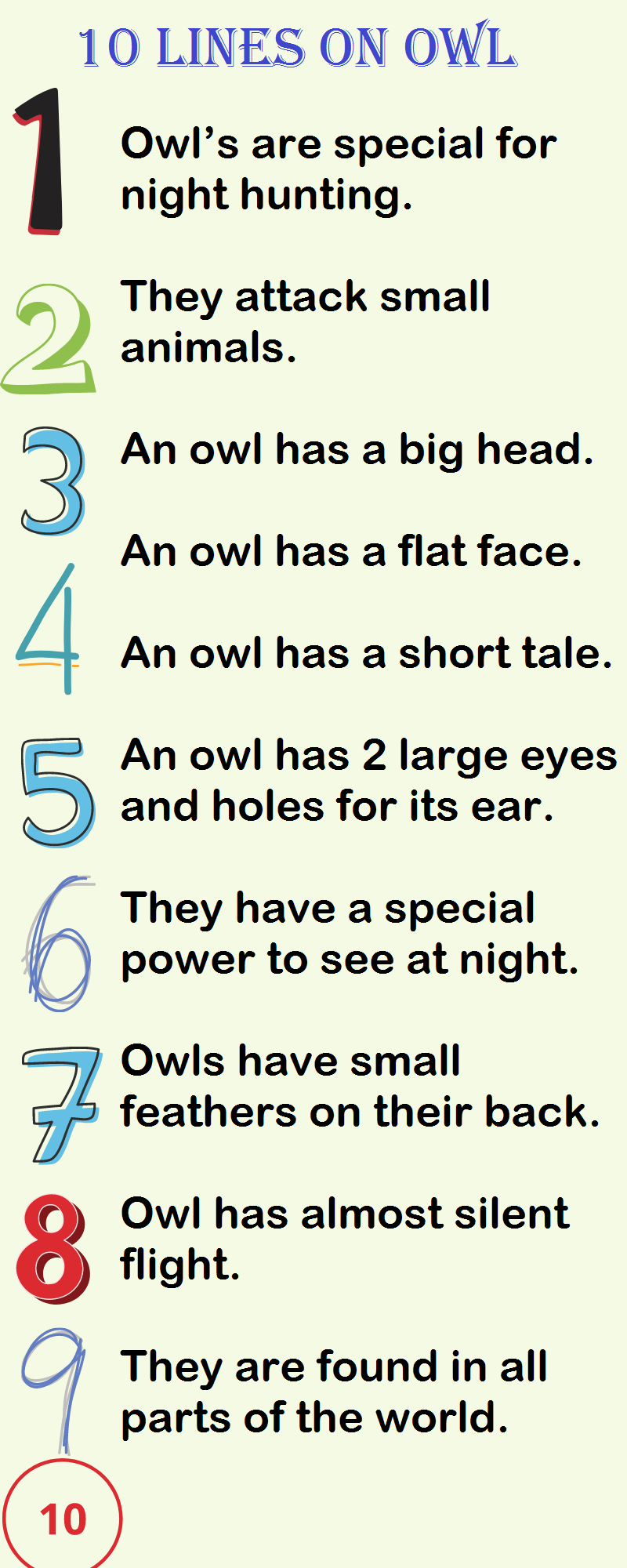 10 Lines on Owl in English for Kids - Your Hop