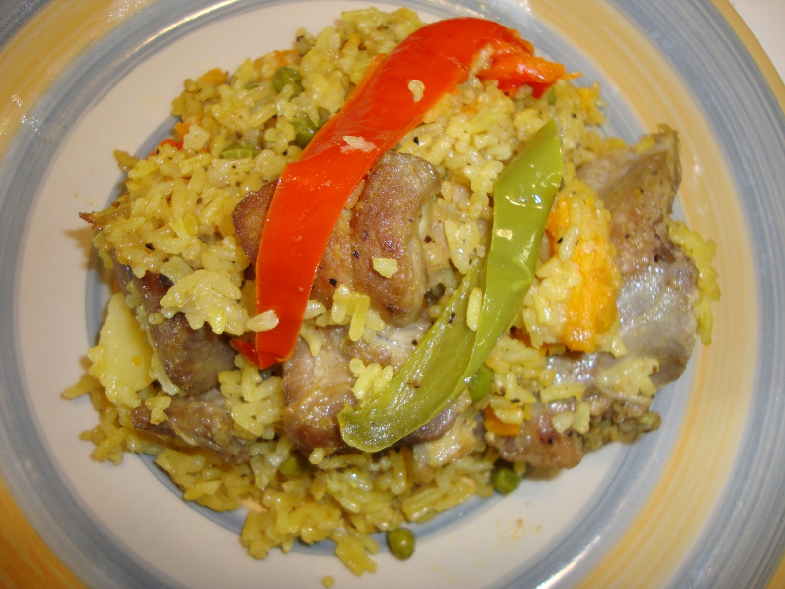 Food and Life: Arroz Amarillo con chancho, camote y papa (Yellow rice ...