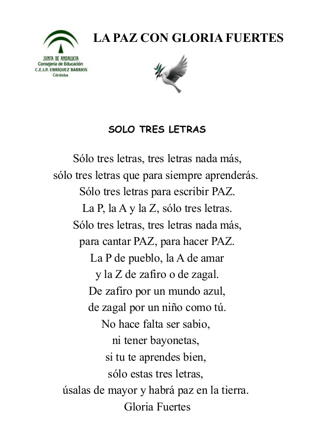 SOLO 3 LETRAS DE GLORIA FUERTES - CEIP SAN SEBASTIÁN