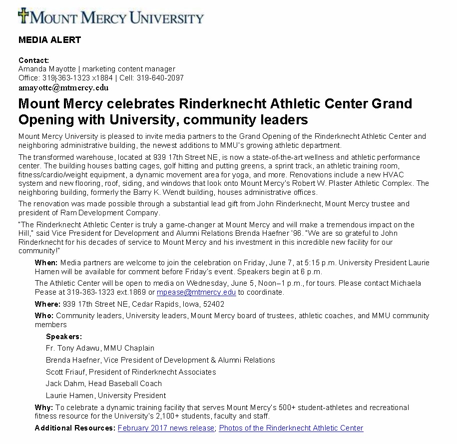 Media Alert and Media Advisory