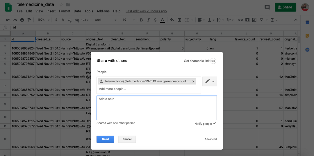 Accessing Google Spreadsheet Data using Python