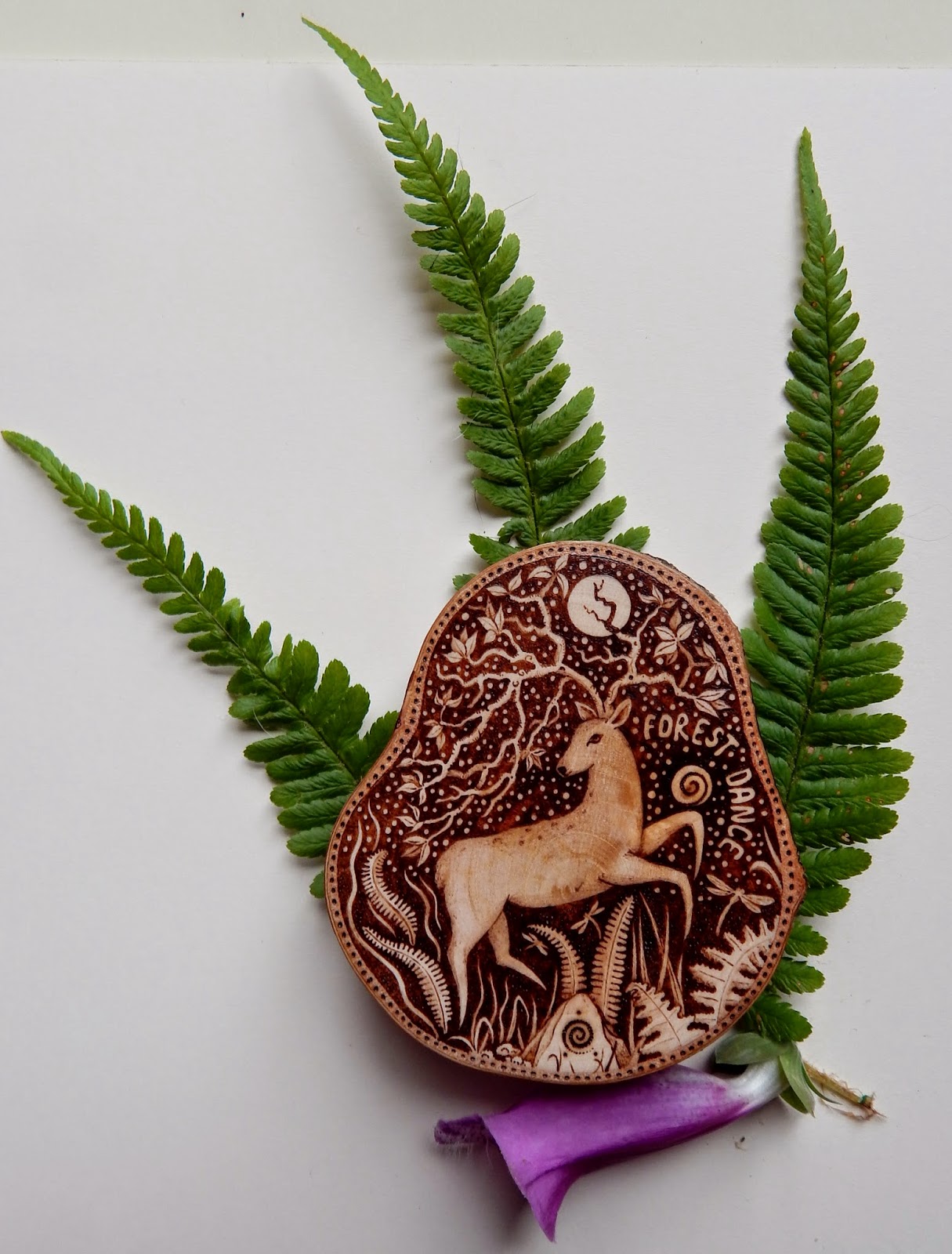 ENCHANTED-ART - Pyrography and Illustration: Pyrography on a Woodland Theme