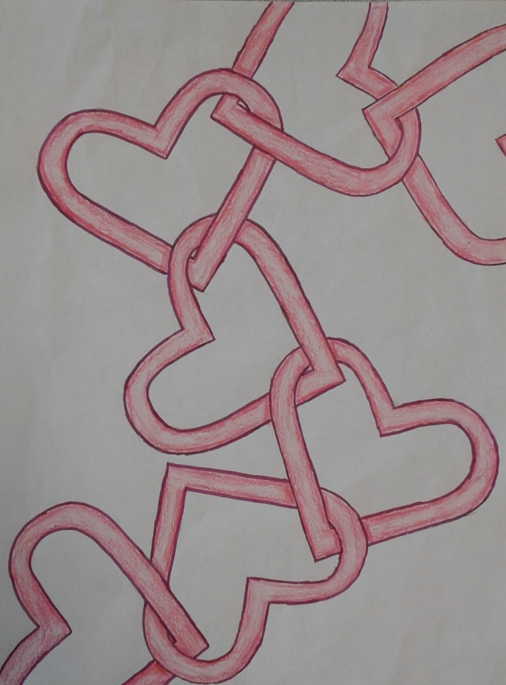a faithful attempt: Interlocking Hearts Valentine Drawing