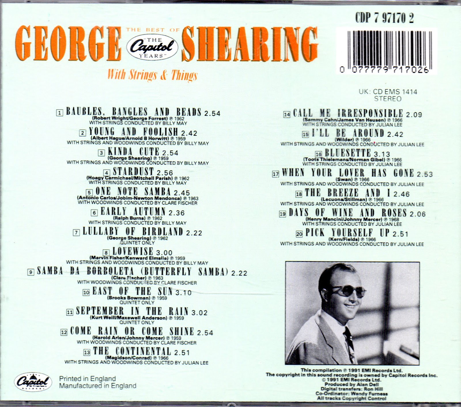 The Vintage Music Blog: The Best of George Shearing With Strings and Things