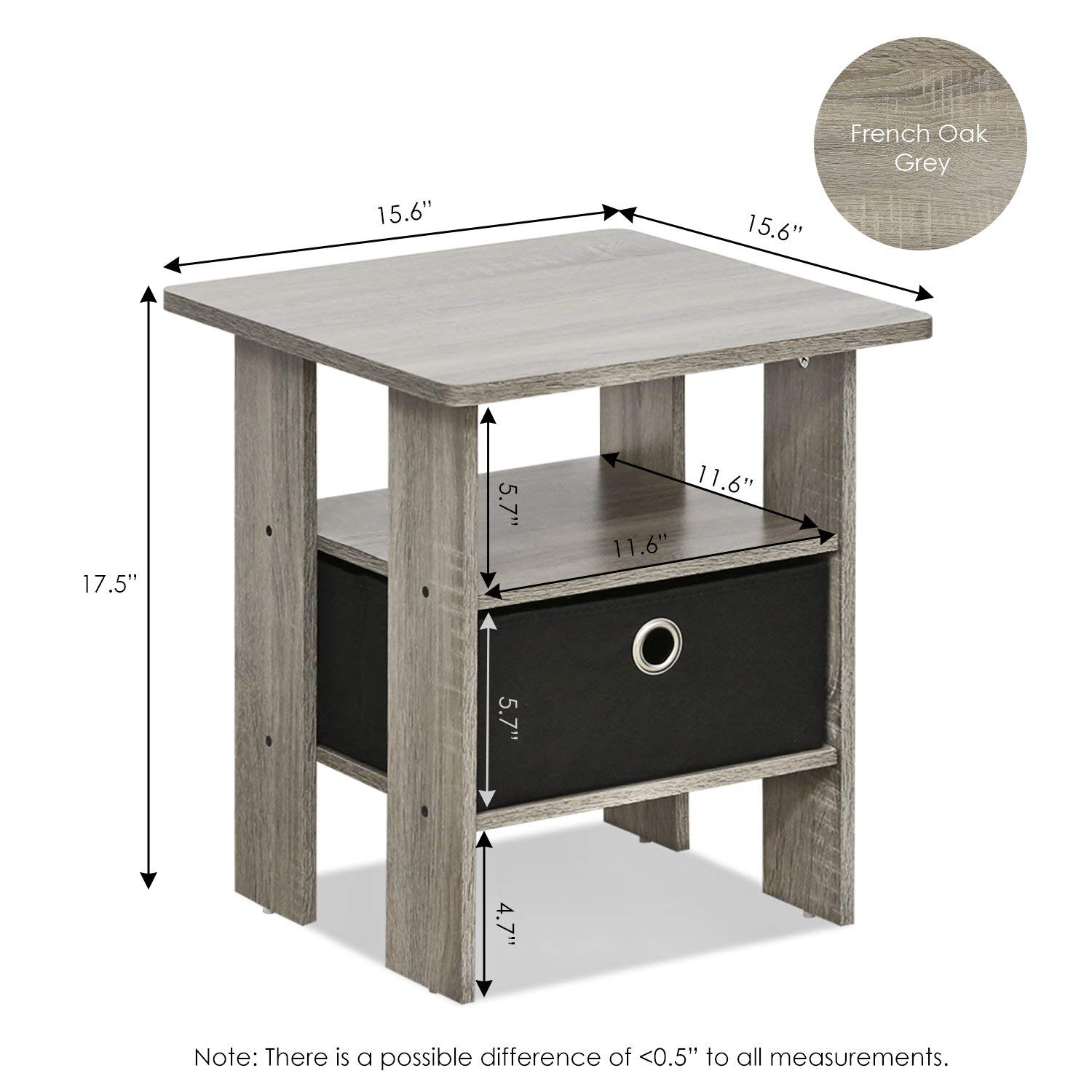 Simple Stylish Nightstand with French Oak Grey - Home Furniture Ideas