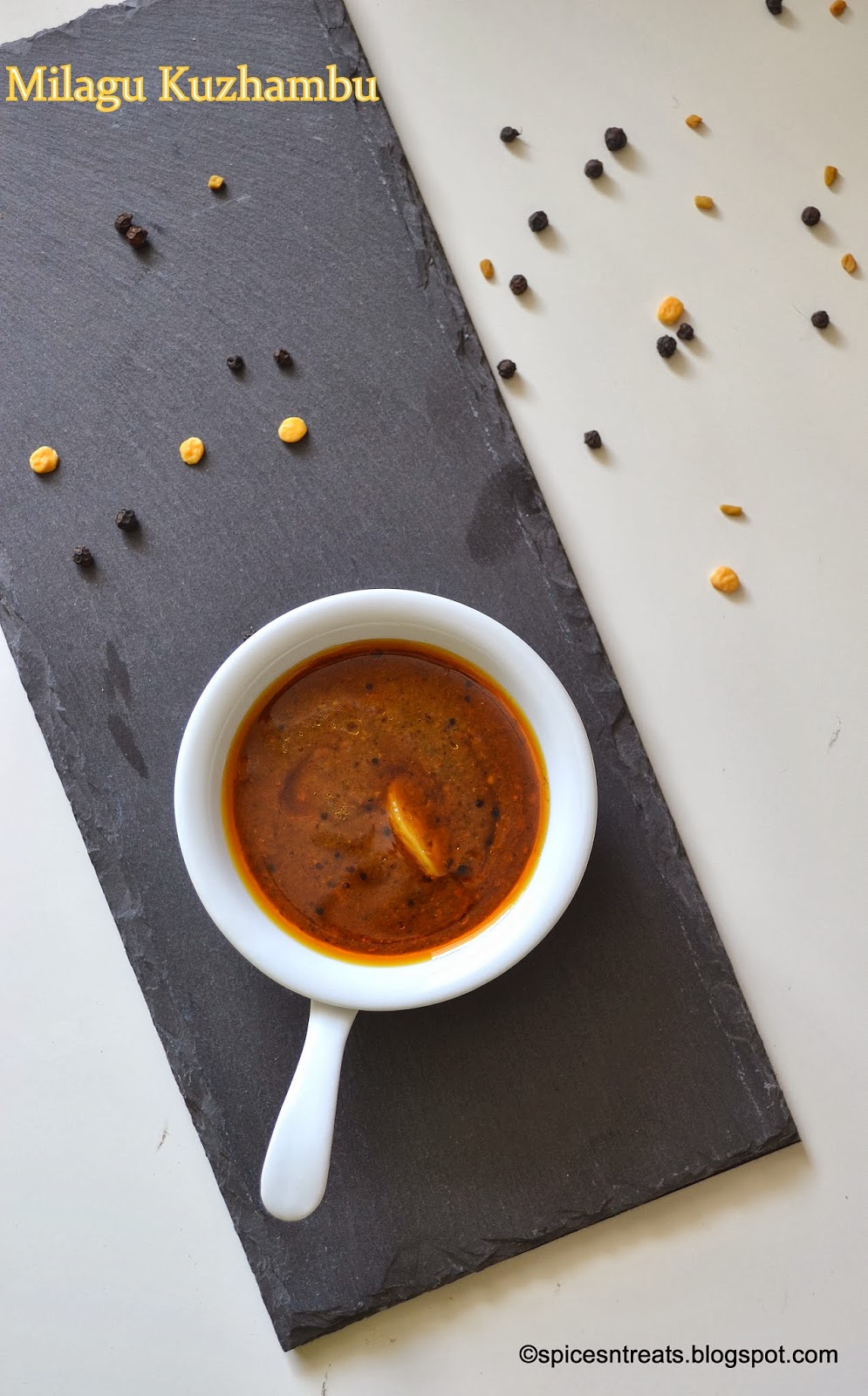 Spices and Treats: Milagu Kuzhambu| Black pepper in tamarind sauce