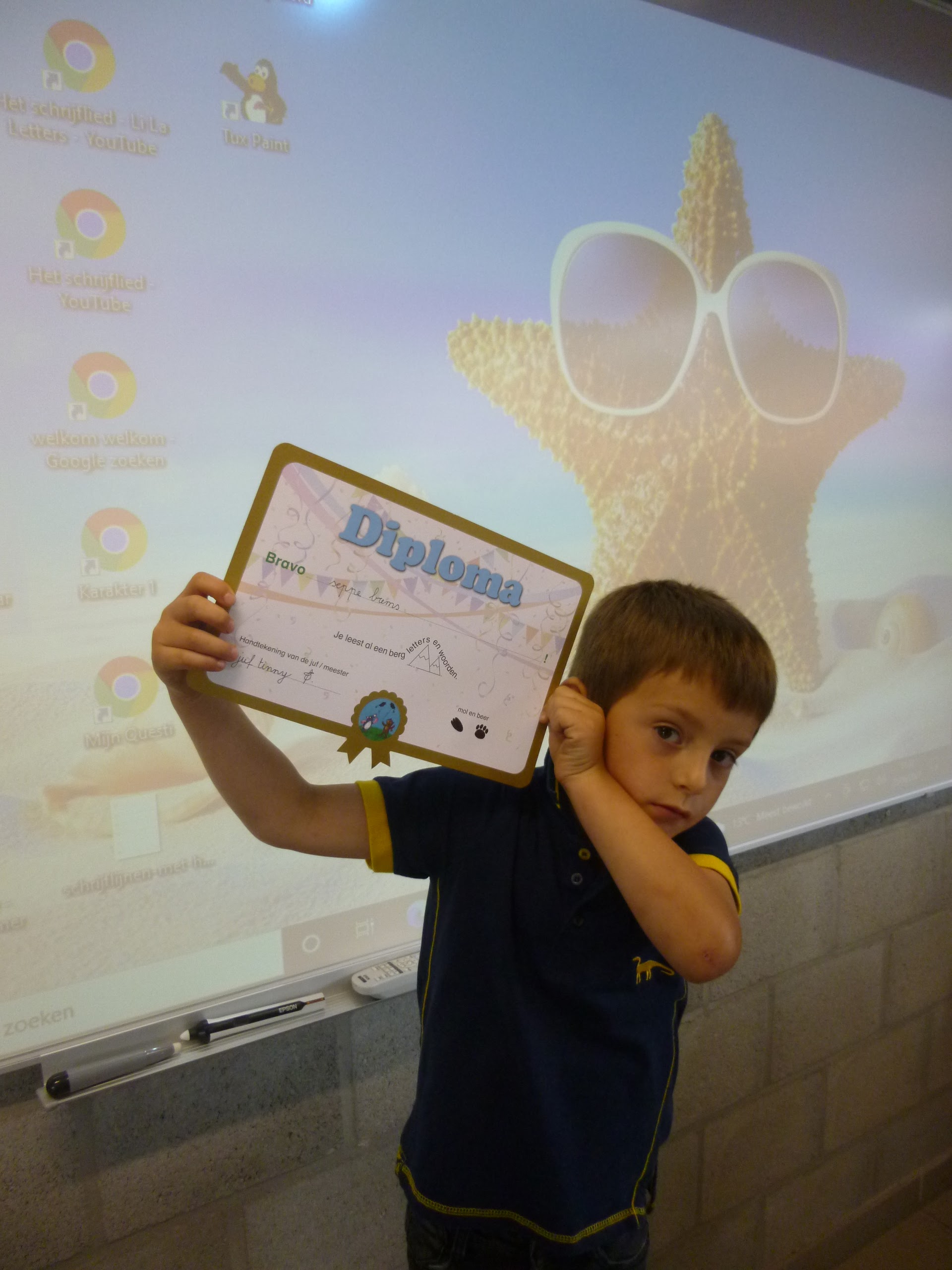 't Steltje eerste leerjaar A: EEN LEESDIPLOMA VAN MOL EN BEER ... DAT ...