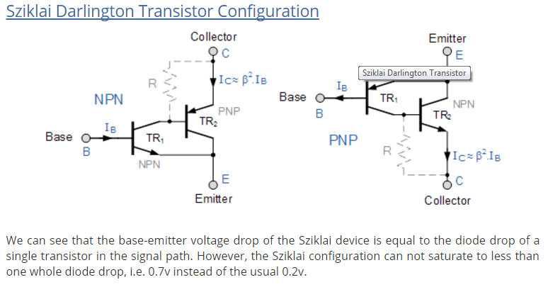 Resistor in Sziklai pair