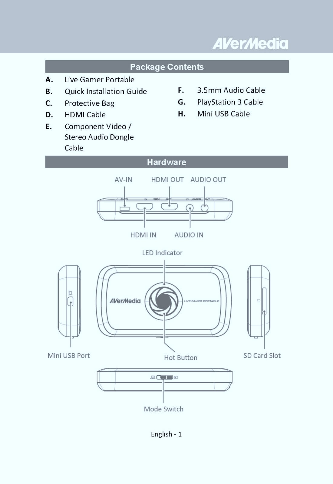 Find Your Manuals Here...: Avermedia C875 Quick Guide