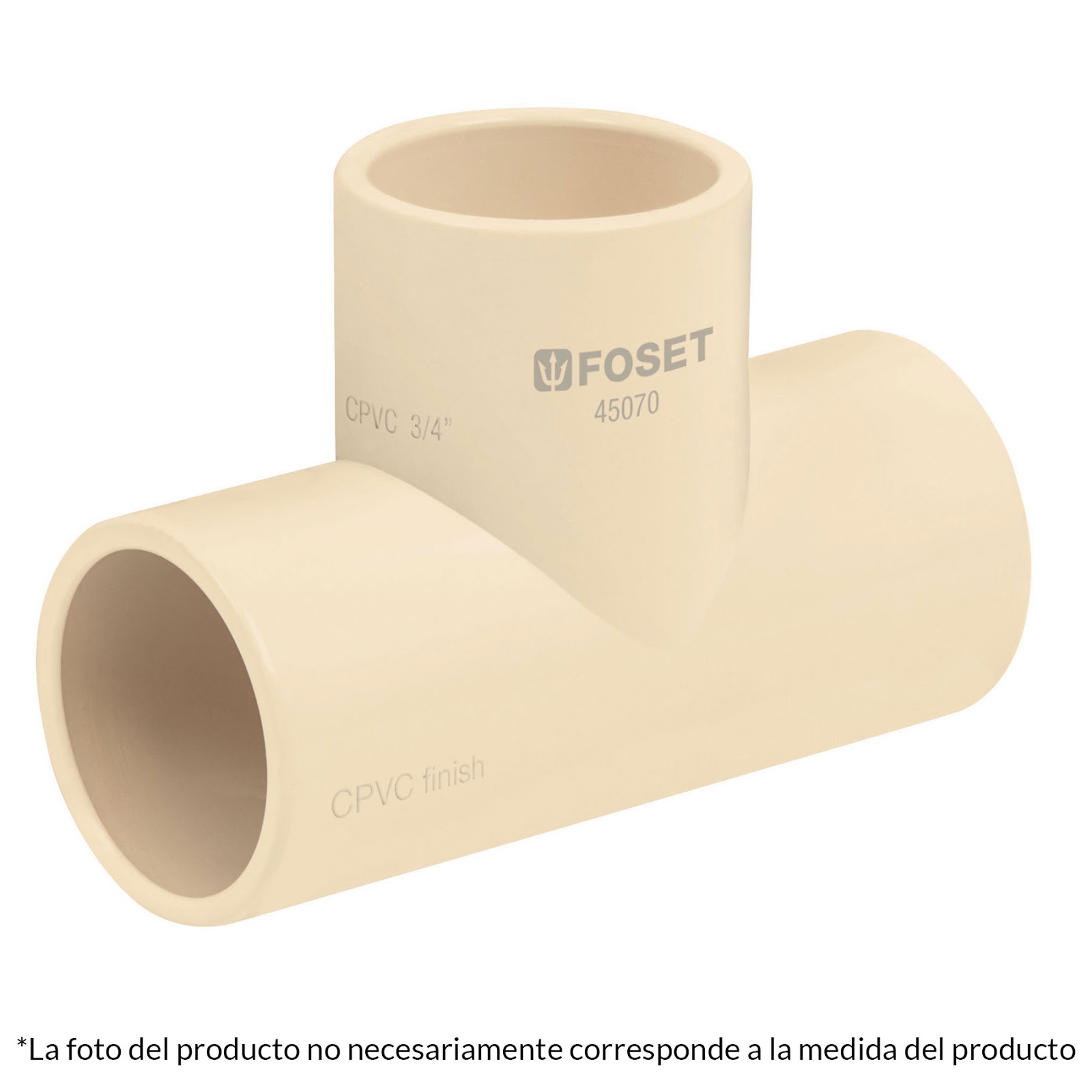 TEE SENCILLA DE CPVC, 1/2"