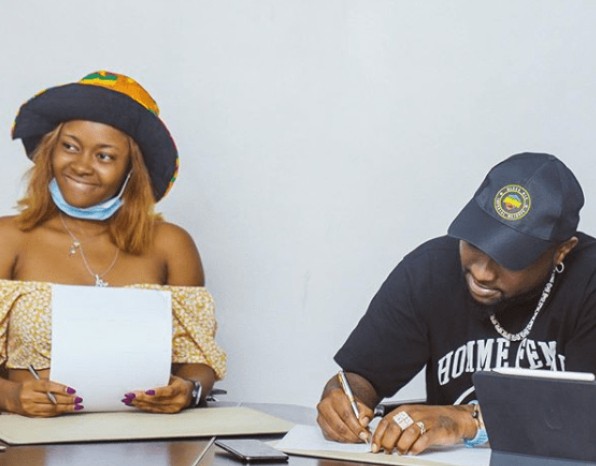 PHOTOS: Davido Signs First Ever Female Artiste, Liya To Own DMW Record ...