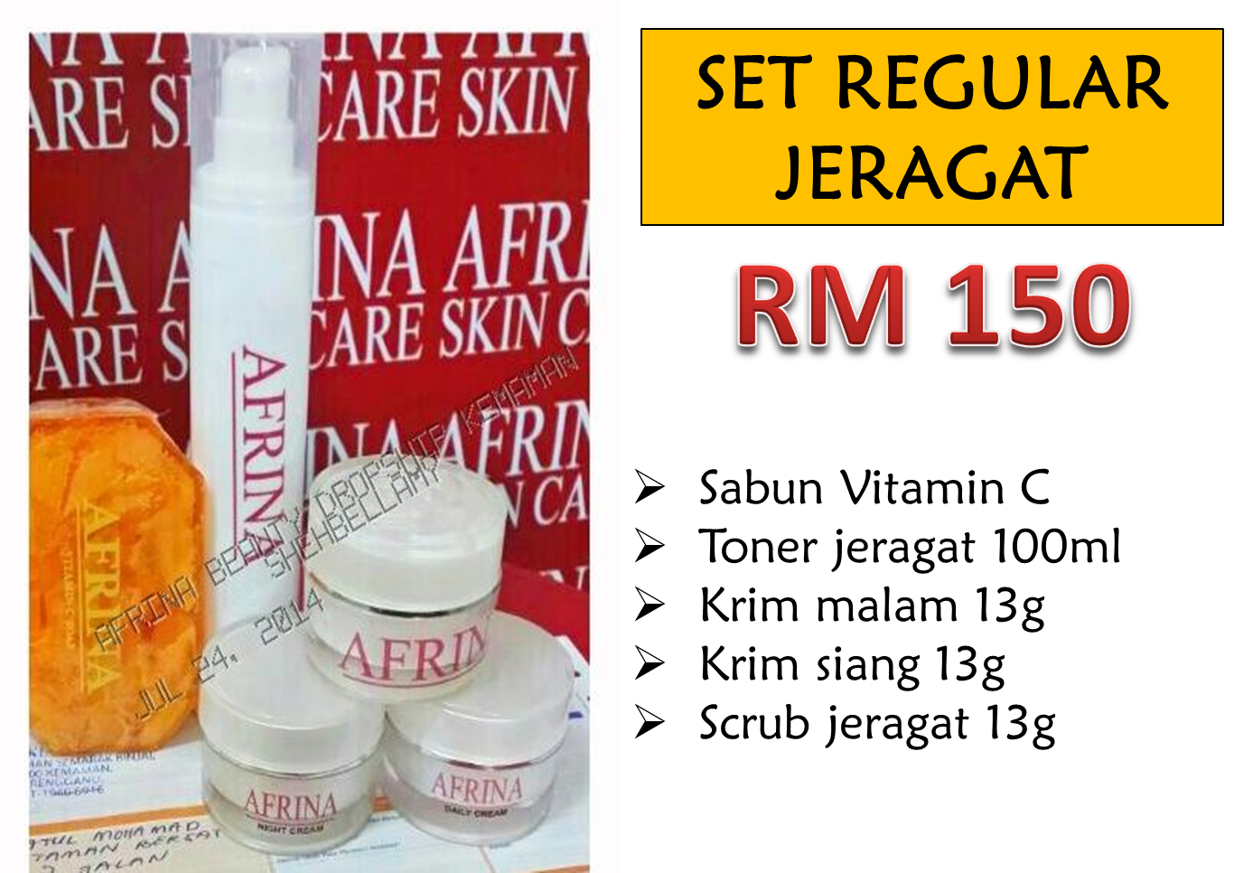 Afrina Skincare: Afrina : SET JERAGAT | SET TRIAL JERAGAT & SET REGULAR ...