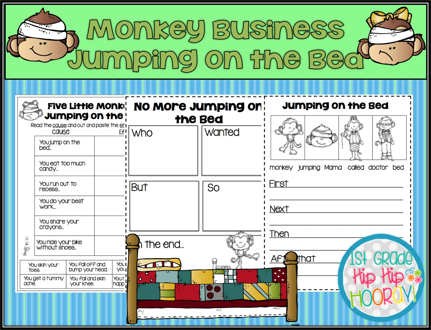 1st Grade Hip Hip Hooray!: Monkey Business with Five Little Monkeys!