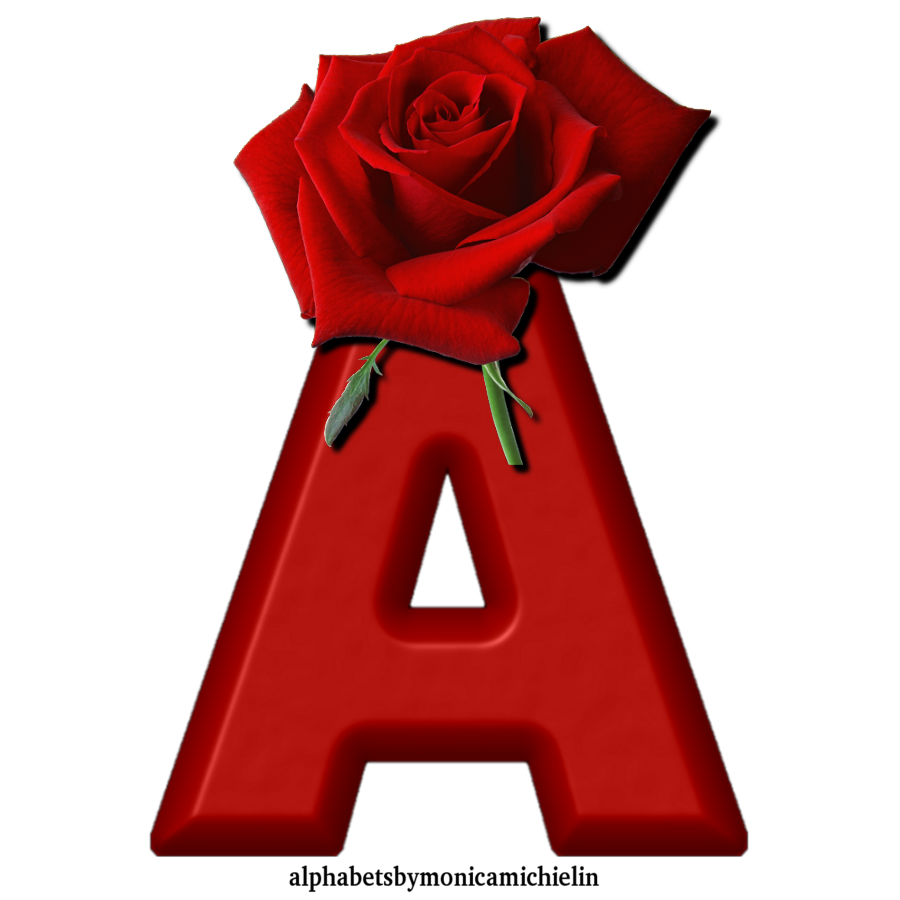 M. Michielin Alphabets: RED ROSE ALPHABET PNG