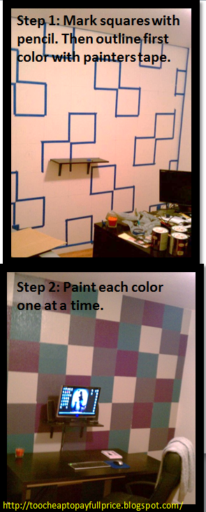 Fab and Frugal Gal: Wall Paint - Staggered Squares