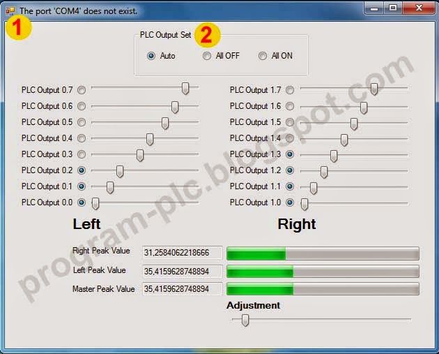 Audio (Waveform Peak) to LED Display with PLC and Visual Basic