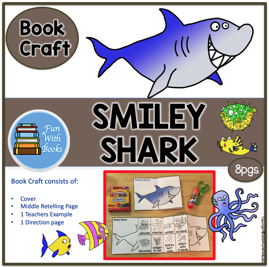 SMILEY SHARK BOOK CRAFT ~ Book Units by Lynn
