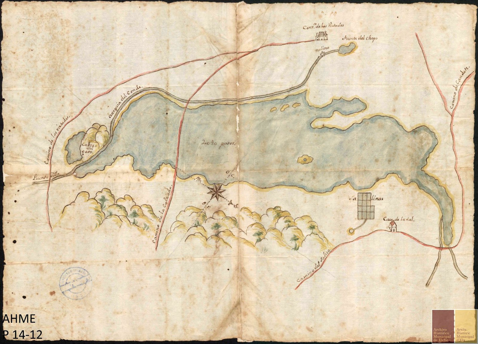 VILLENA CUÉNTAME: MAPA DE LA LAGUNA DE VILLENA SIGLO XVIII