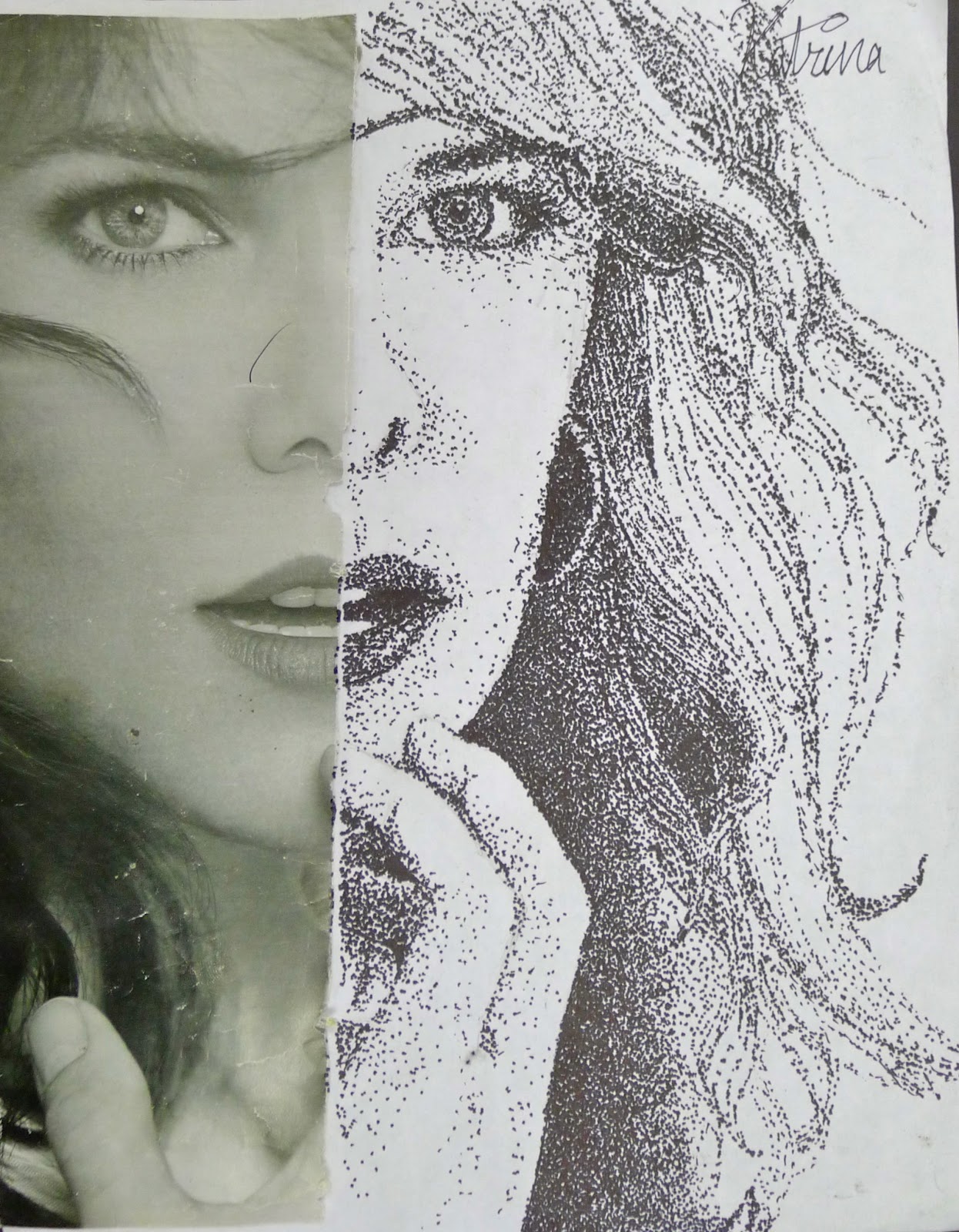 Mrs. Johnson's Art 1, 2, and 3: Split Face Value Studies