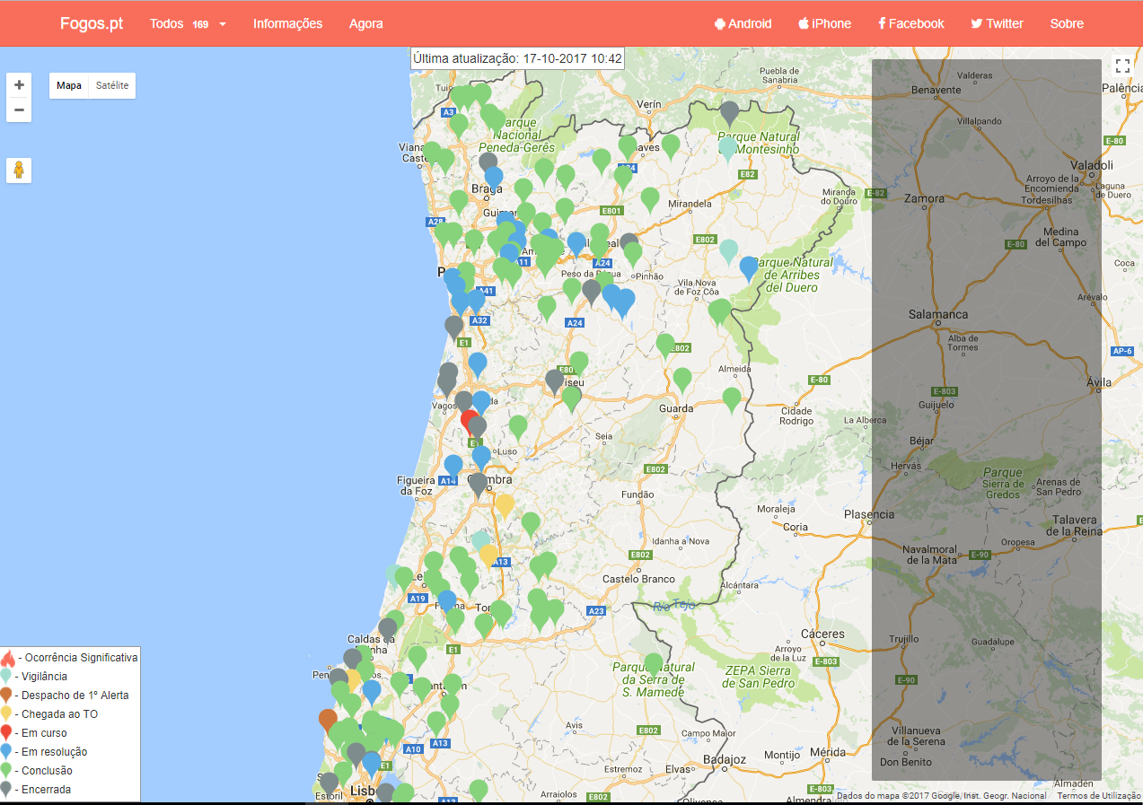 Fogos.pt - Sabe tudo sobre os incêndios em tempo real - ITO - NETthings