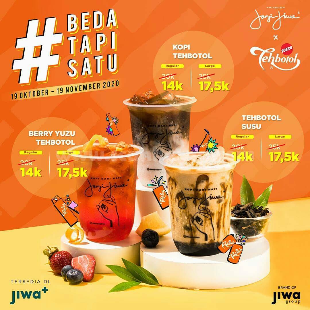 Promo Kopi Janji Jiwa harga Spesial - MENU KOLABORASI KOPI JANJI JIWA X TEH BOTOL SOSRO - scanharga