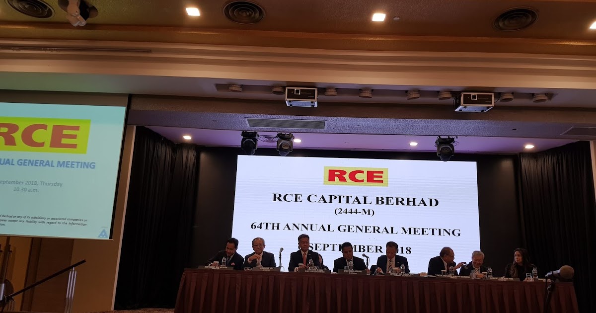 RCECAP (9296) RCE资本 - RCECAP 股东大会 6-9-2018 @ Tropicana Golf & Country ...