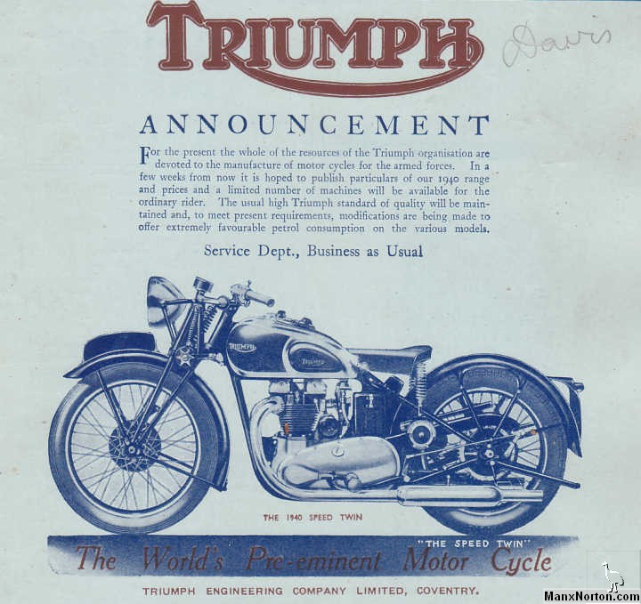 GeekBobber: Triumph WWII