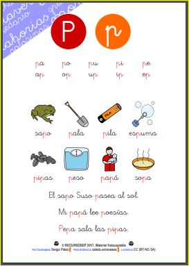 Jugando y aprendiendo juntos: Aprendo a leer y a escribir. La P