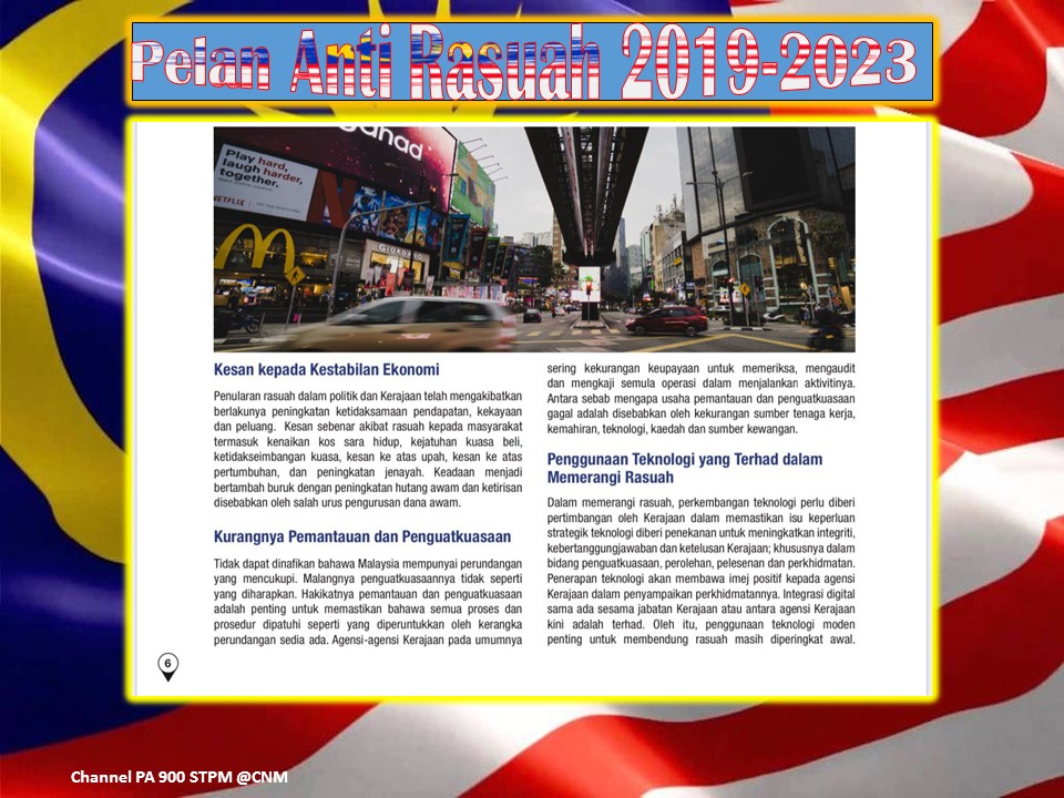 Pengajian Am & Geografi STPM: Pelan Anti Rasuah 2019-2023